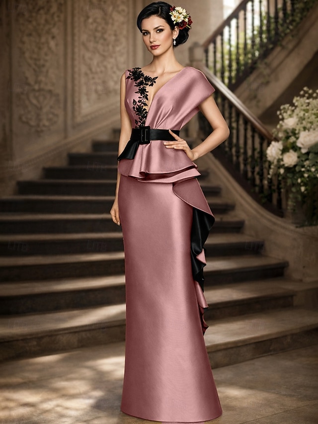 Sheath Column Floor Length Wedding Guest Dress Formal Dresses Evening ...