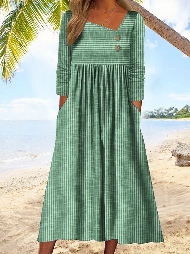 Women's Midi Dress Casual Dress Sundress Print Dress Elegant Fashion ...