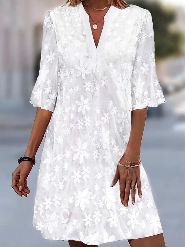 Women's Mini Dress Lace Dress White Dress Elegant Fashion Modern ...