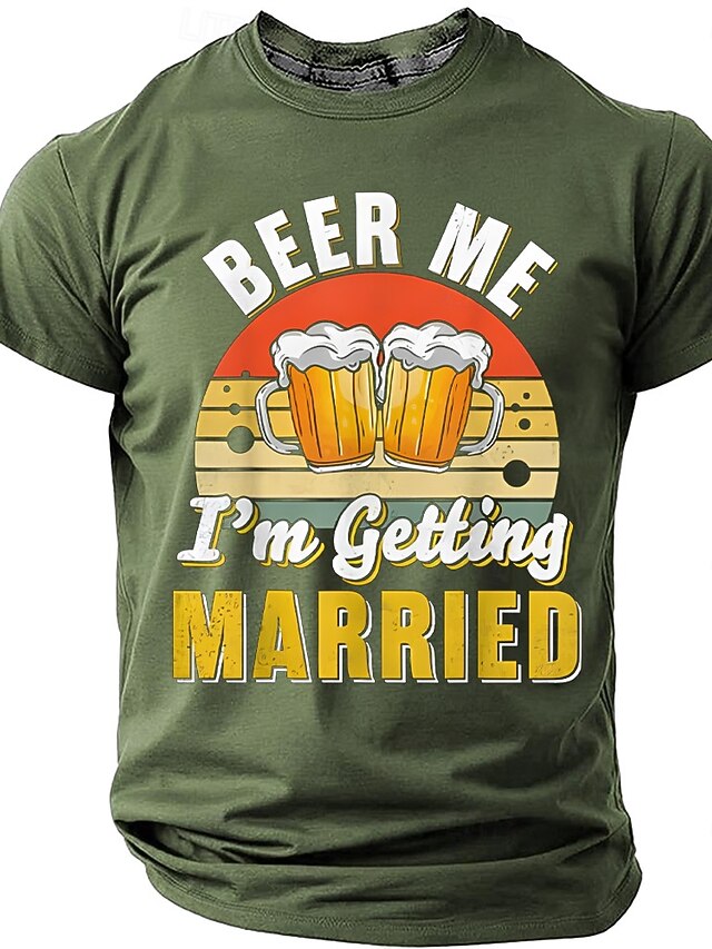 Men's Beer Me I'm Getting Married Text Two Beer Mugs Retro Sunset ...