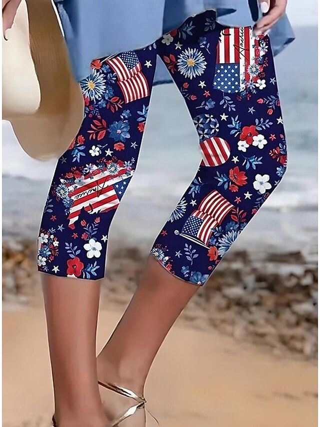 Independence Day PatrioticWomen's Capri Pants Leggings Vacation ...