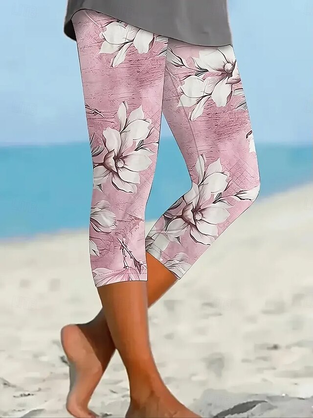 Women's Capri Pants Leggings Vacation Hawaiian Stylish Capris Medium ...