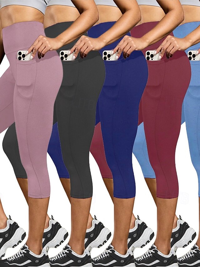 Femmes Chinos Leggings Mode Streetwear Occasionnel Capris Taille haute ...