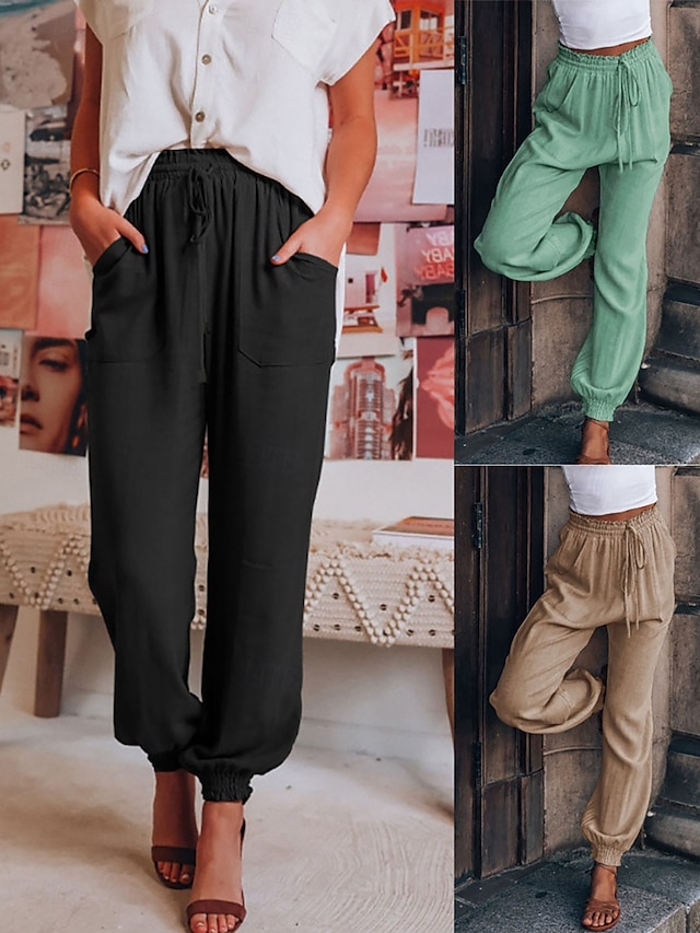 Women's Chinos Harem Pants Vacation Streetwear Casual Full Length ...