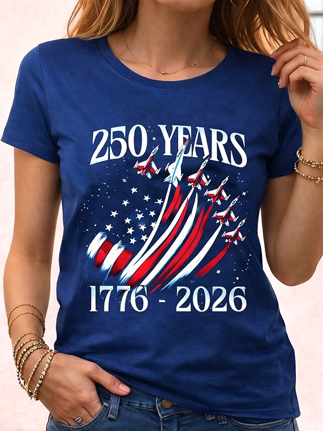 American Independence Day Women's T Shirt Print Graphic American Flag ...