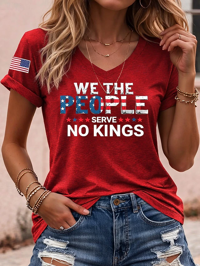 American Independence Day Women's T Shirt Print Graphic American Flag ...