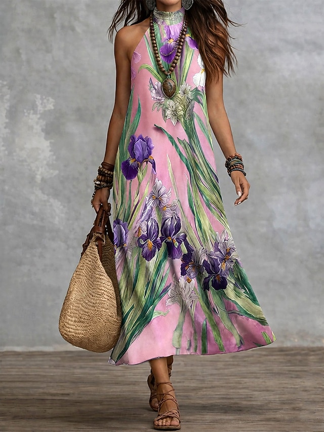 Women's Maxi Dress Chiffon Dress Casual Dress Swing Dress Boho Chic ...