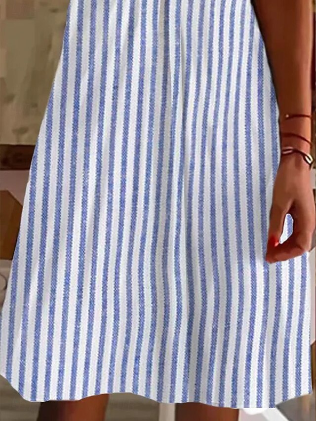 Women's Knee Length Dress Casual Dress Striped Dress A Line Dress ...