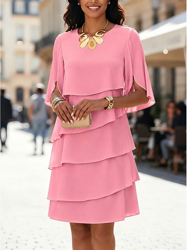 Femmes Mini robe Robe en Chiffon Robe de Cocktail Élégant Mode Moderne ...