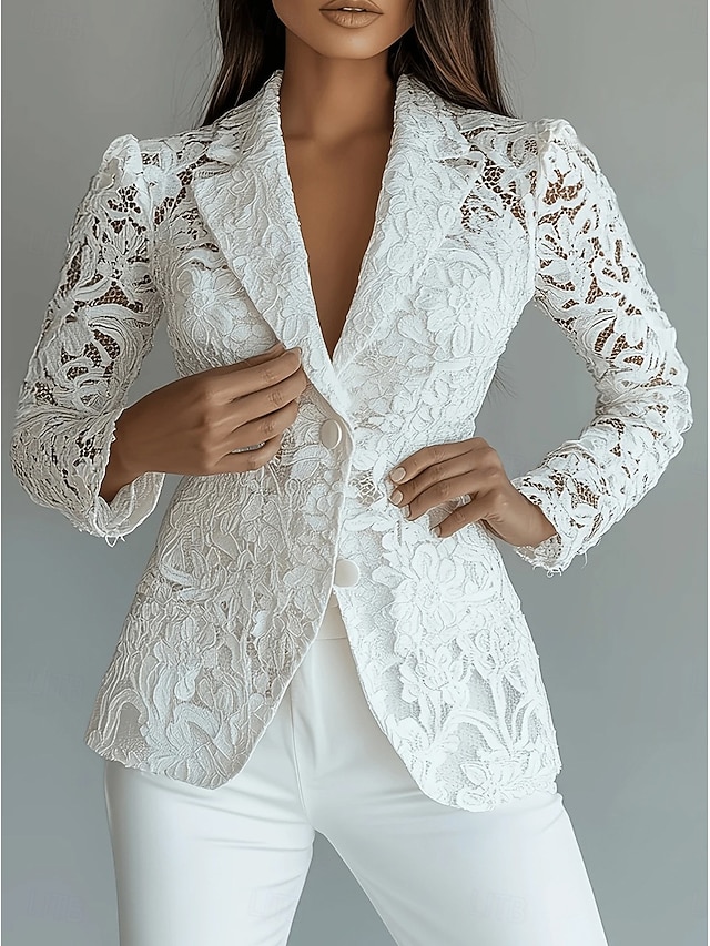 Women's Casual Jacket Lace Jacket Lace Blazer Lightweight Lace Elegant ...