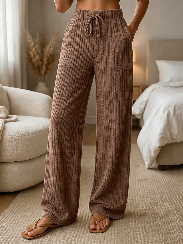 Women's Culottes Wide Leg Fashion Full Length High Waist Comfort ...