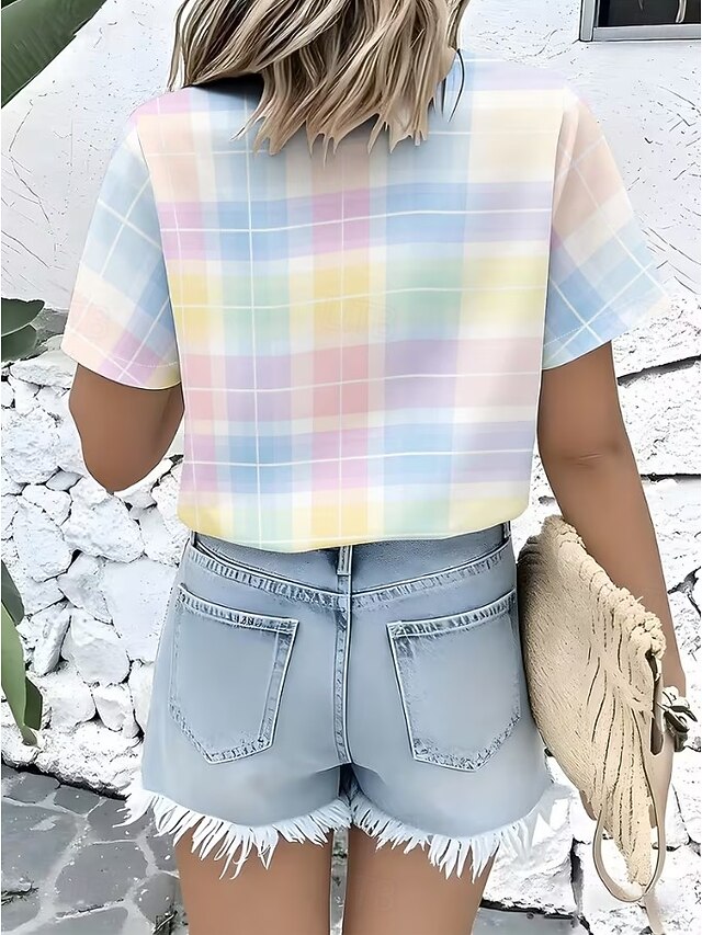 New Year Women's Shirt Graphic Geometric Striped Vintage Tropical ...