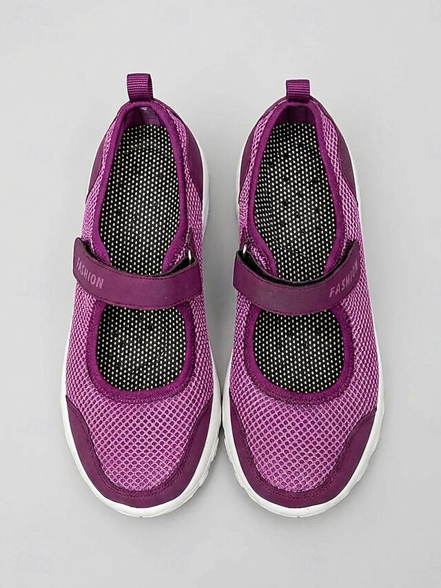 Women's Mary Jane Walking Shoes – Breathable Mesh Comfort Sneakers with ...