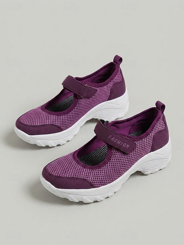 Women's Mary Jane Walking Shoes – Breathable Mesh Comfort Sneakers with ...
