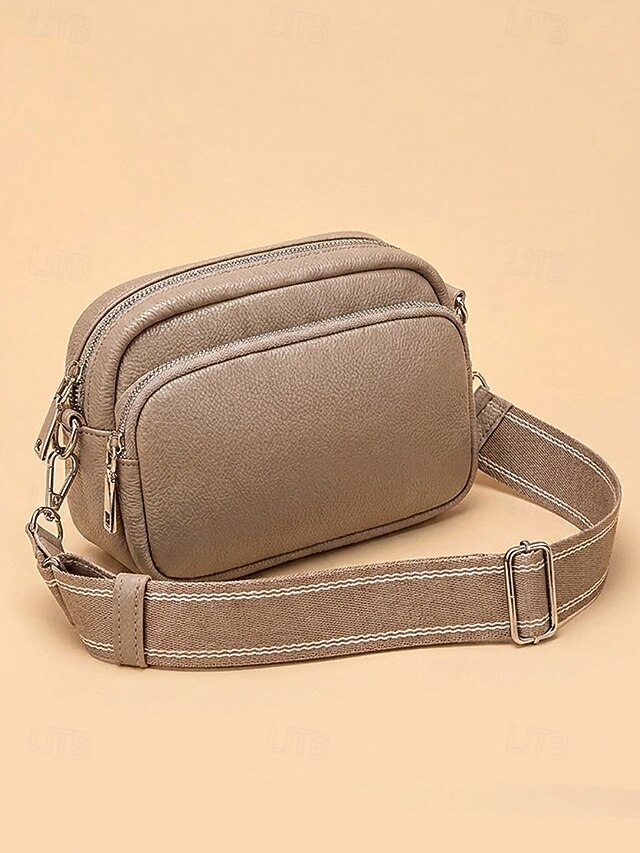 Women's Faux Leather Crossbody Bag with Adjustable Wide Strap, Multi ...
