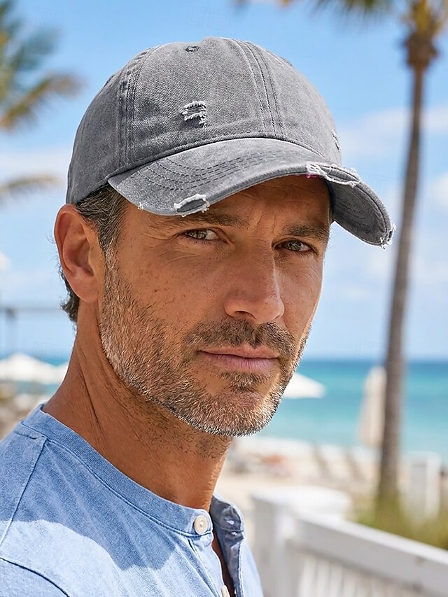 Men's Vintage Washed Distressed Cotton Baseball Cap Adjustable Dad Hat ...