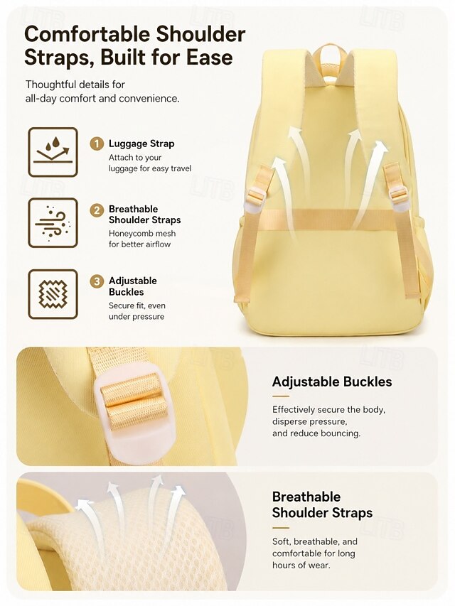 Student School Backpack, Large Capacity Multi-Compartment Bookbag ...
