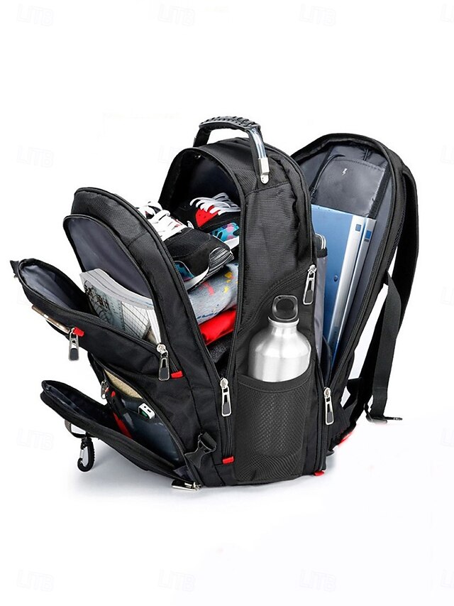 Men's Black Tactical Laptop Backpack, Large Capacity Multi-Pocket ...