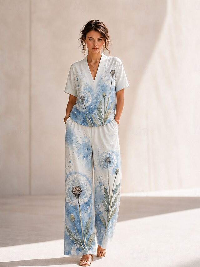 Femmes Chemise Ensembles en coton et lin Ensembles de Pantalons Manche ...