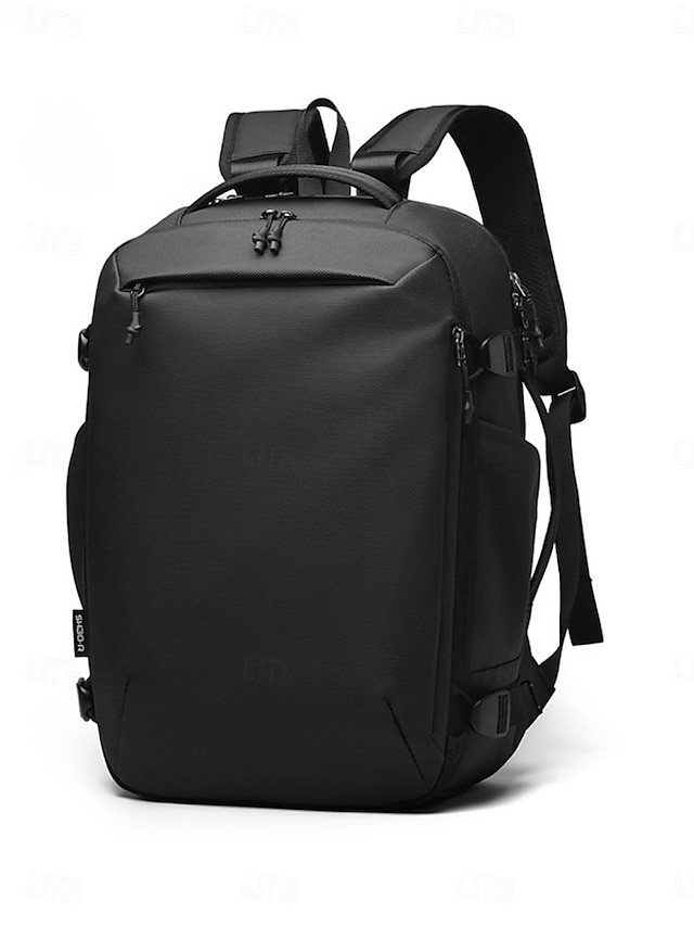 College Student Commuter Backpack, Minimalist Black Laptop Bookbag with ...