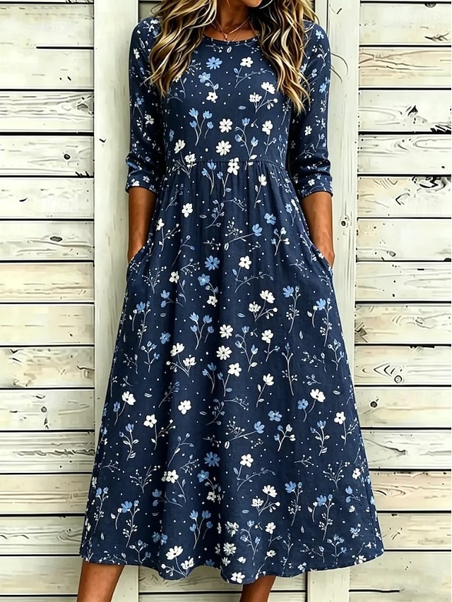 Women's Midi Dress Shift Dress Vacation Casual Boho Daily Summer Dress ...