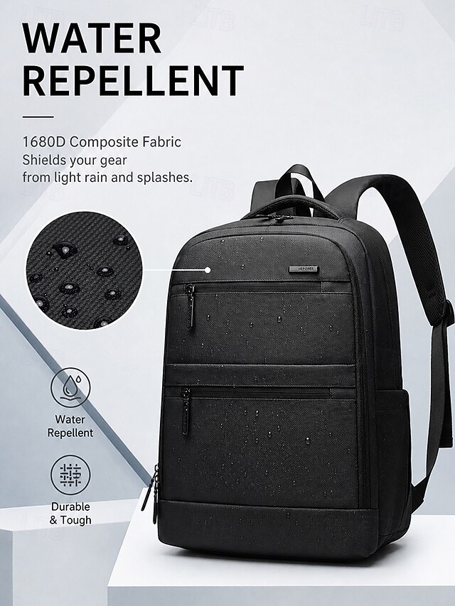 Men's Student Laptop Backpack, Multi-Color Water-Resistant Polyester ...