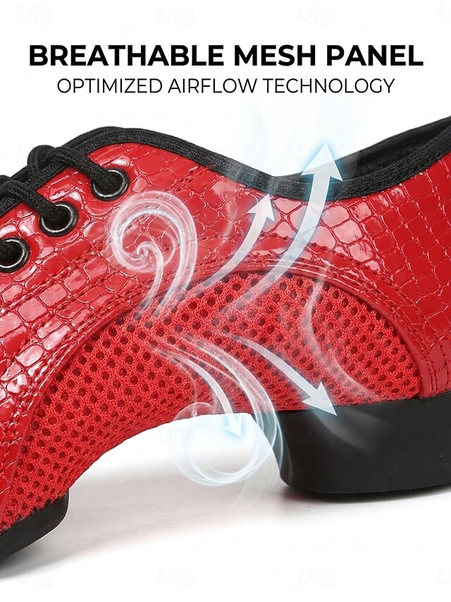 Women's Red Latin Dance Practice Shoes – Professional Ballroom Training ...