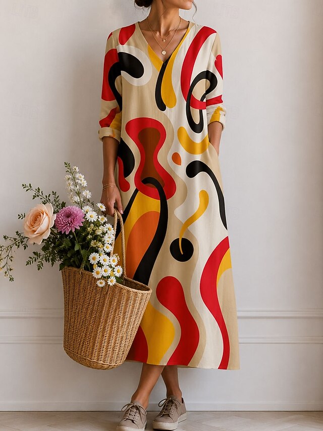 Femmes Robe Midi Robe d'Été Robe Décontractée Robe trapèze Vacances ...