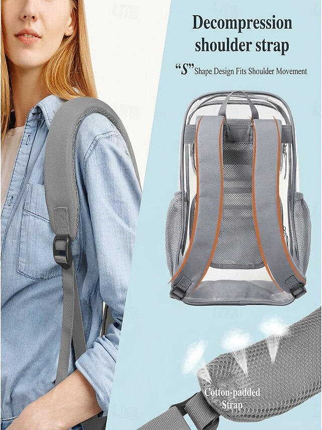 Clear School Backpack for Kids, Transparent PVC Bookbag for Elementary ...