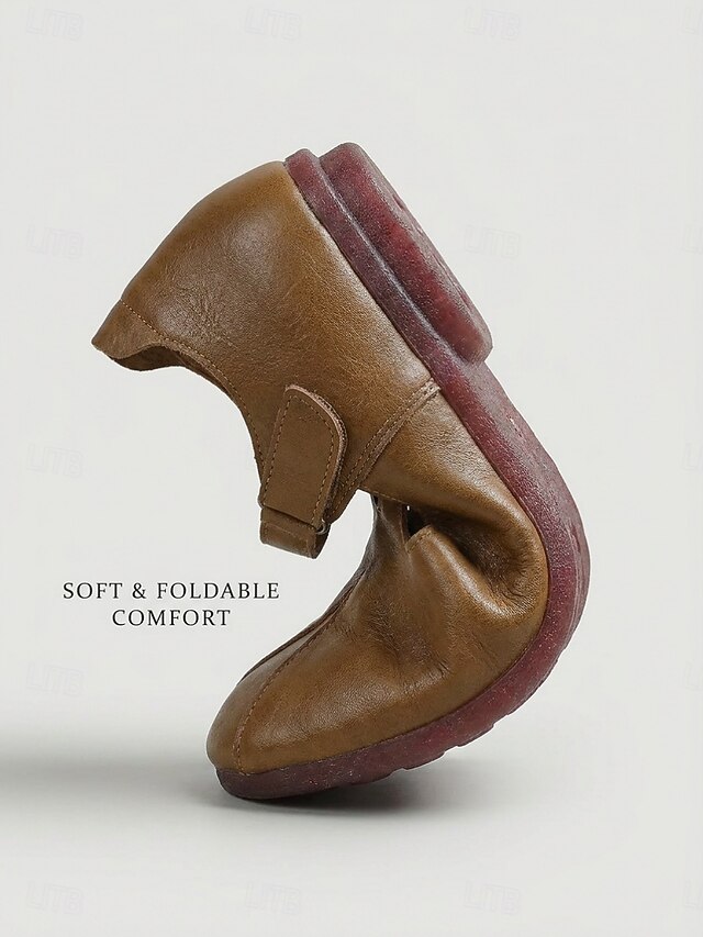 Women's Brown Barefoot Mary Jane Shoes – Wide Toe Box Walking Flats ...