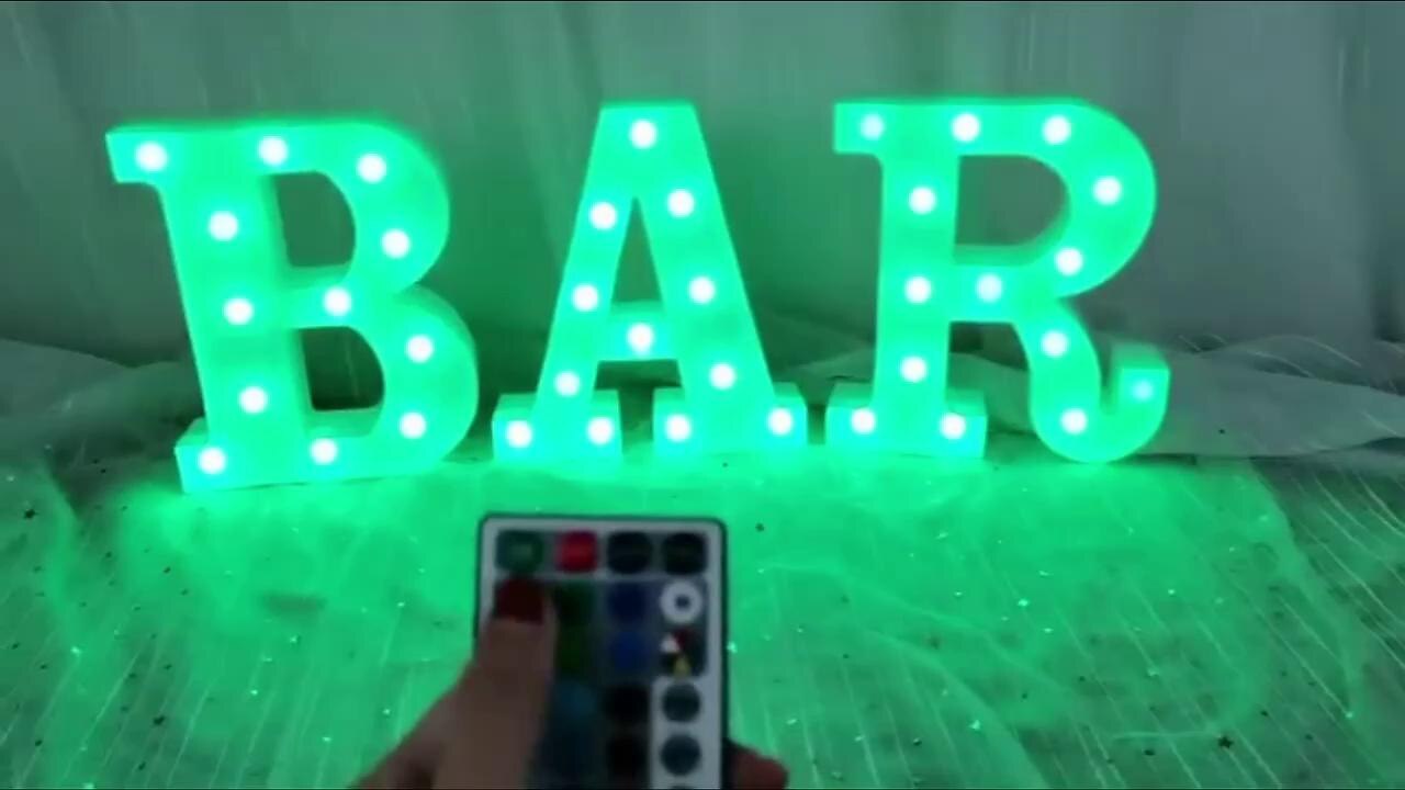 LED Letter Lights Sign 26 Letters Alphabet with Remote Light Up Letters ...