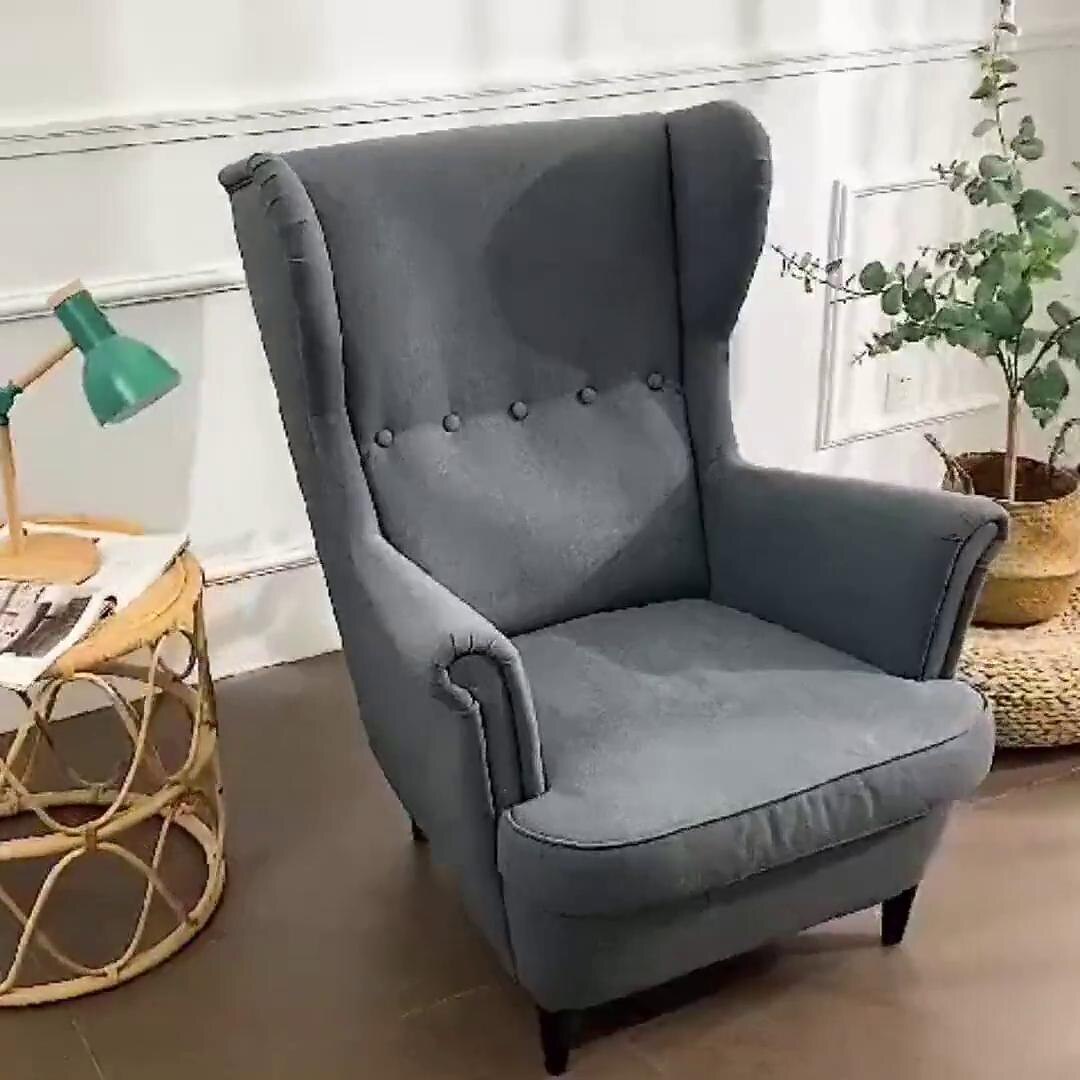 Stretch Wing Chair Slipcover with Seat Cover Spandex Sofa Covers ...