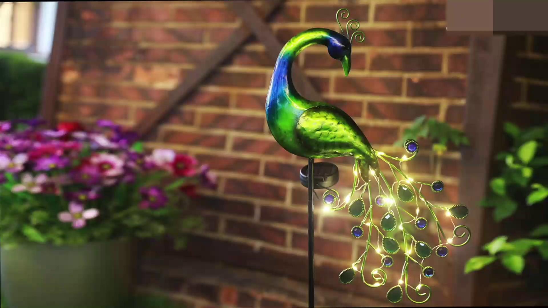 Solar Peacock Lights Outdoor Decoration Light for Garden Patio LED ...